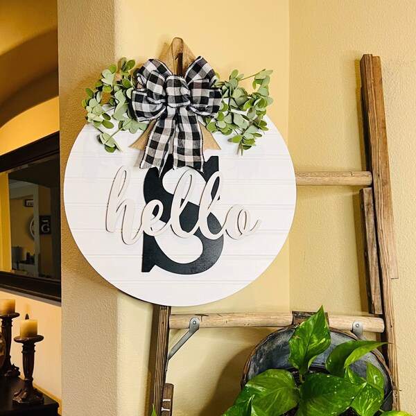 Monogram Door Hanger - Etsy