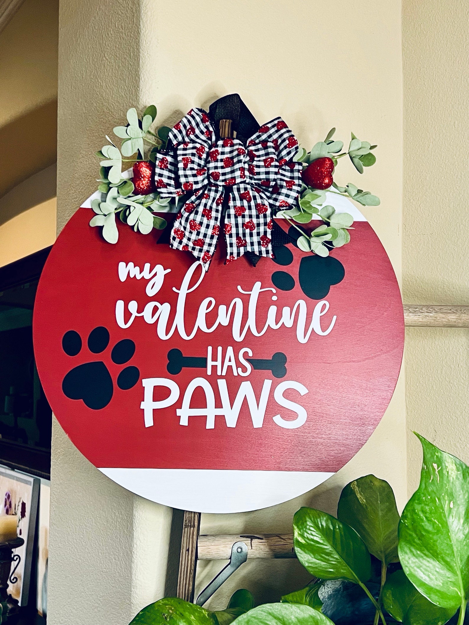 Valentine Dog Door Sign, Valentines Day Door Hanger, Dog Door Sign ...