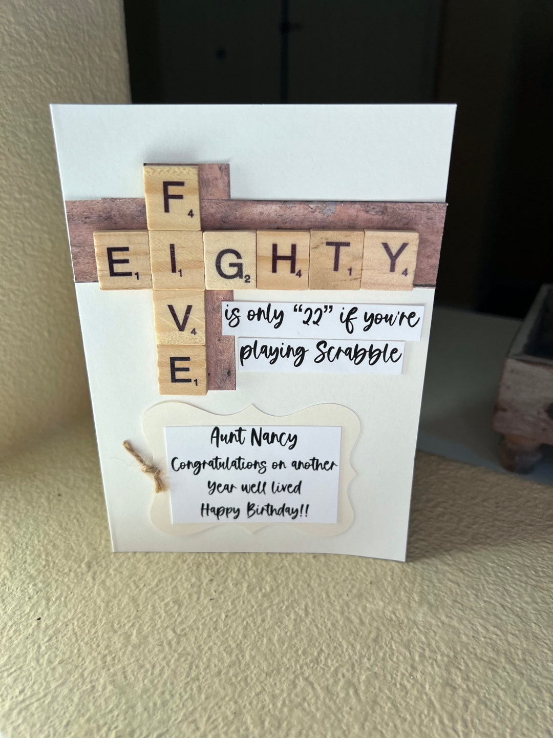 Scrabble Birthday Card, Personalized Scrabble Birthday Greeting, Fun ...