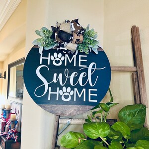 Front Door Decor, Dog Door Sign, Home Sweet Home Hanger, Front Door ...