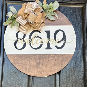 Front Door Decor, Welcome Door Sign, Address Door Hanger, Front Door ...