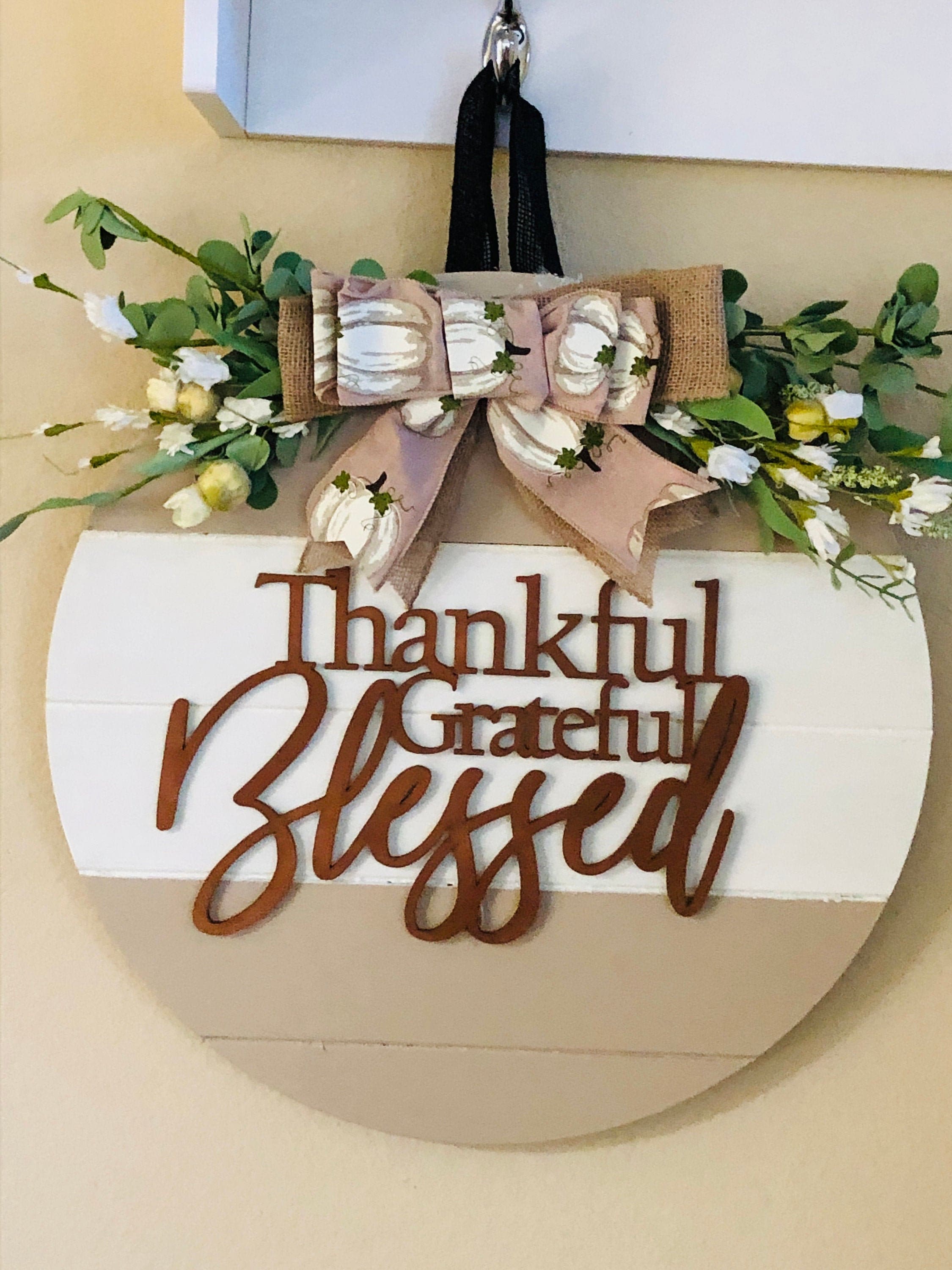 Fall Welcome Door Sign, Thanksgiving Door Hanger, Fall Wood Wreath ...