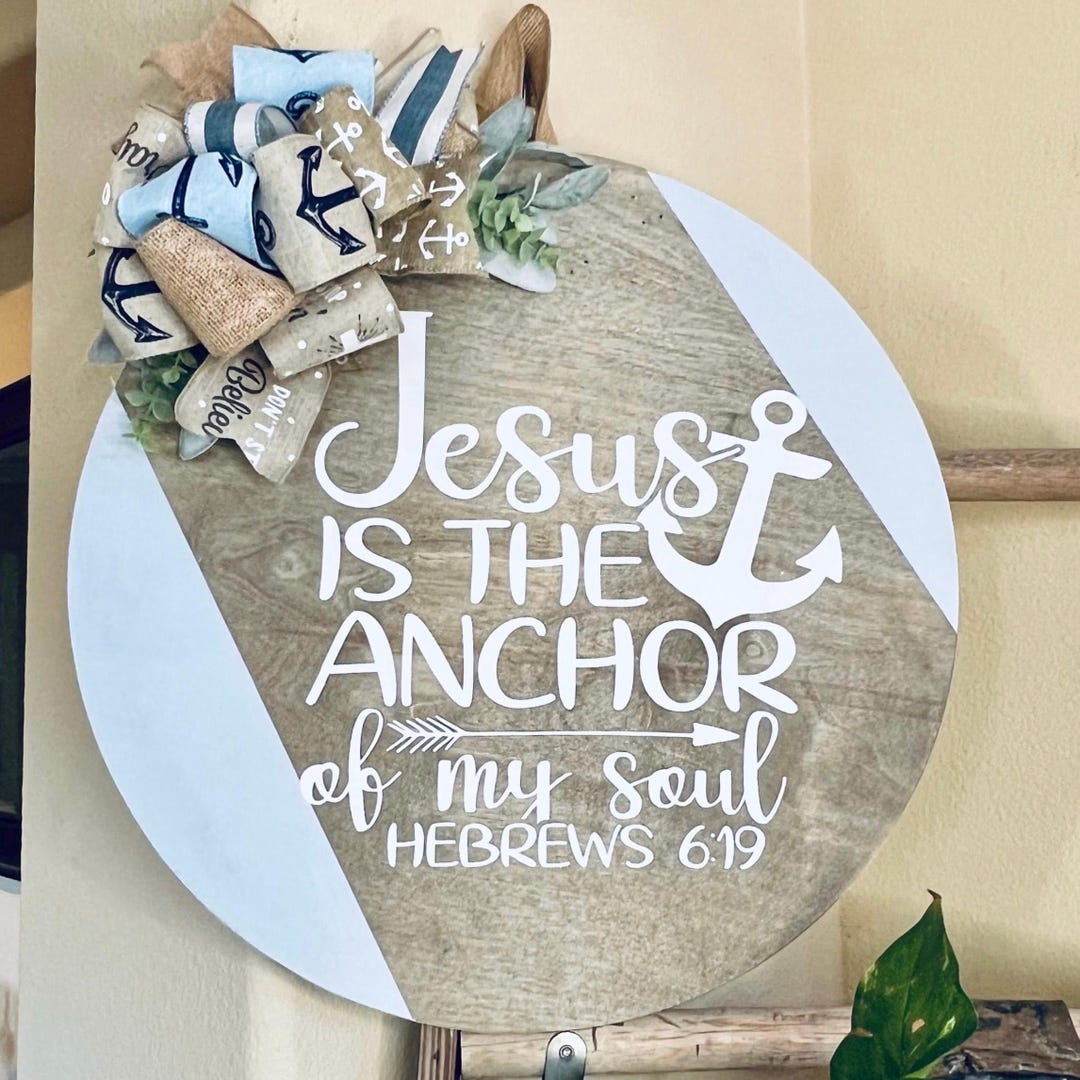 Beach Front Door Decor, Religious Door Sign, Nautical Door Hanger ...