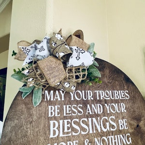 Front Door Decor, Blessings Door Sign, Christian Door Hanger, Scripture ...