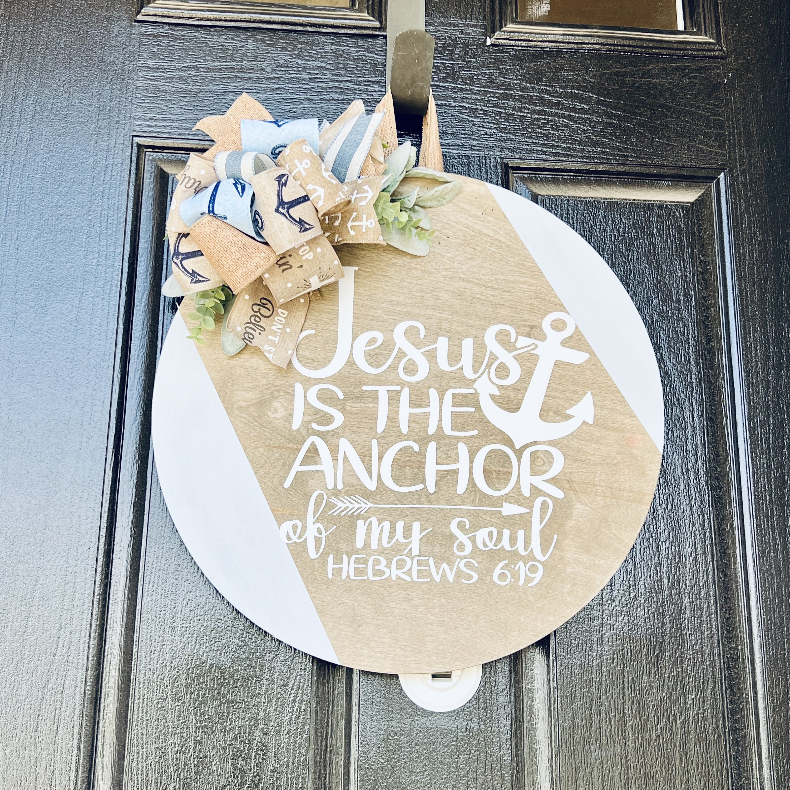 Beach Front Door Decor, Religious Door Sign, Nautical Door Hanger ...