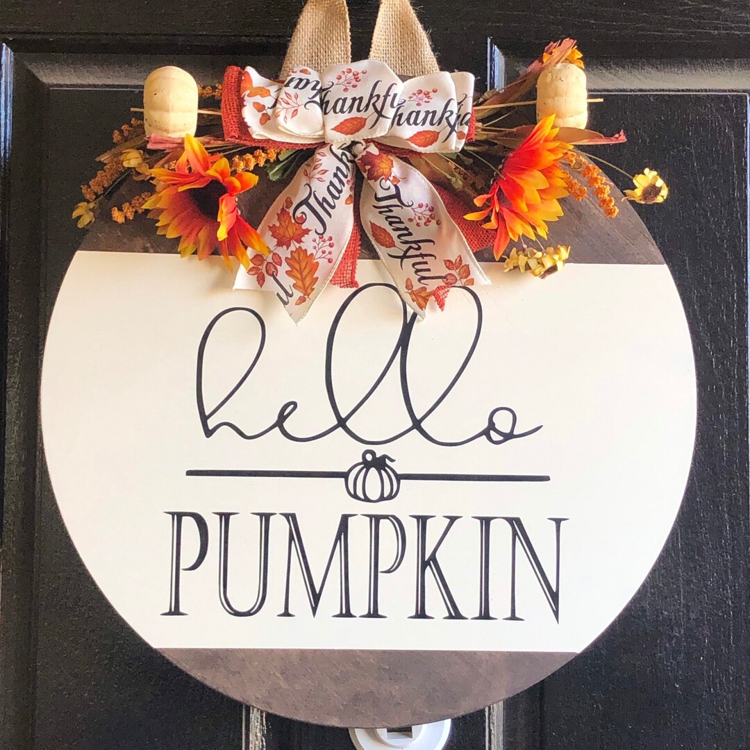 Fall Welcome Door Sign, Autumn Door Hanger, Thanksgiving Door ...