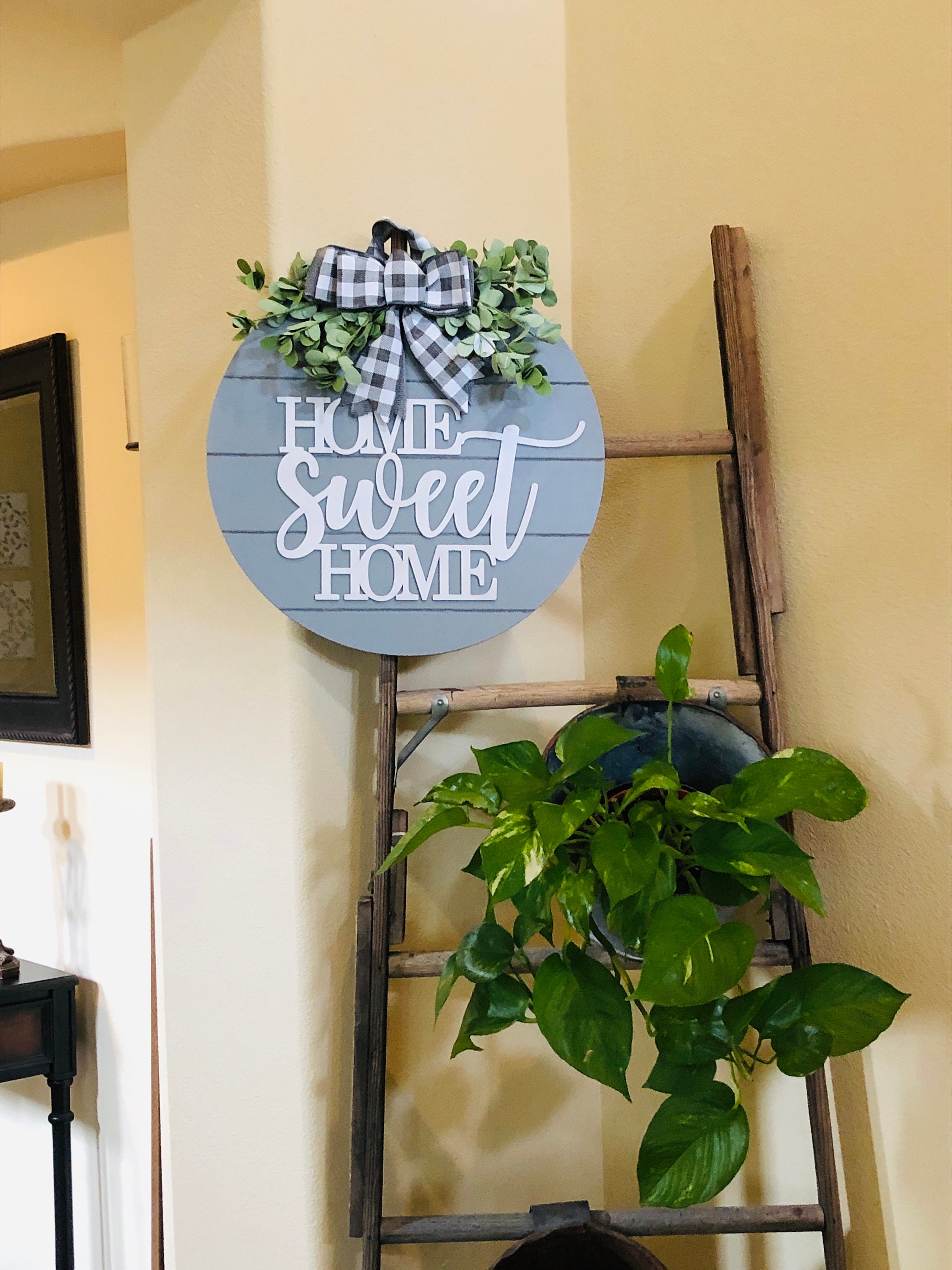 Gray Welcome Sign Wood Front Door Decor Door Hanger | Etsy