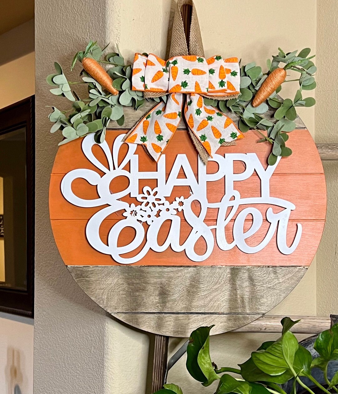 Easter Door Sign, Wood Round Door Hanger - Etsy