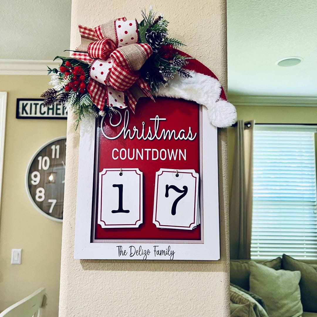 Countdown to Christmas Countdown, Santa Advant Calendar, Personalized ...