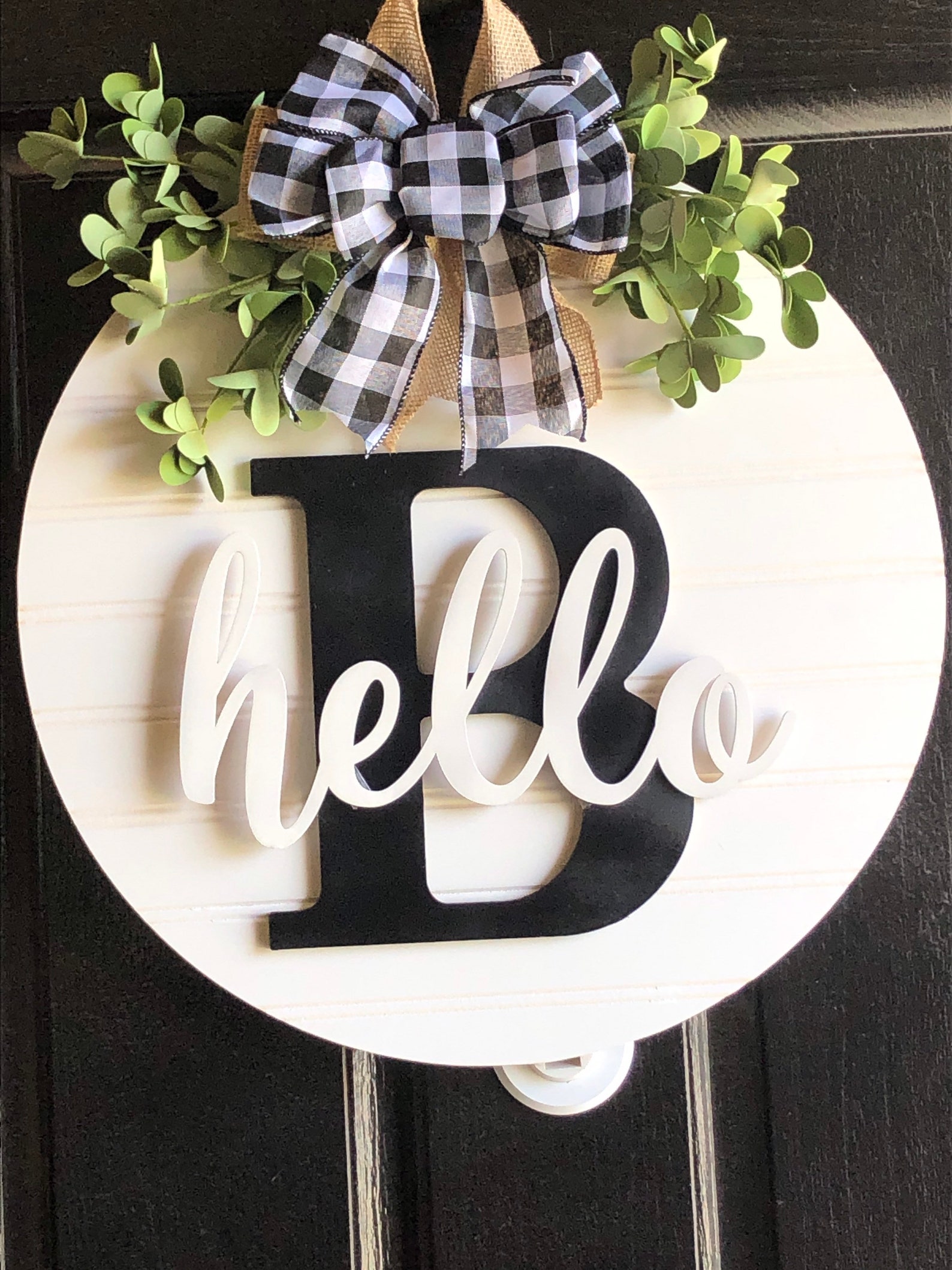 Monogram Front Door Sign Welcome Door Decor Front Door | Etsy