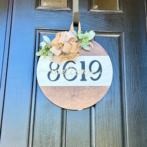 Front Door Decor, Welcome Door Sign, Address Door Hanger, Front Door ...