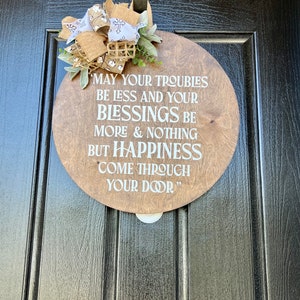 Front Door Decor, Blessings Door Sign, Christian Door Hanger, Scripture ...