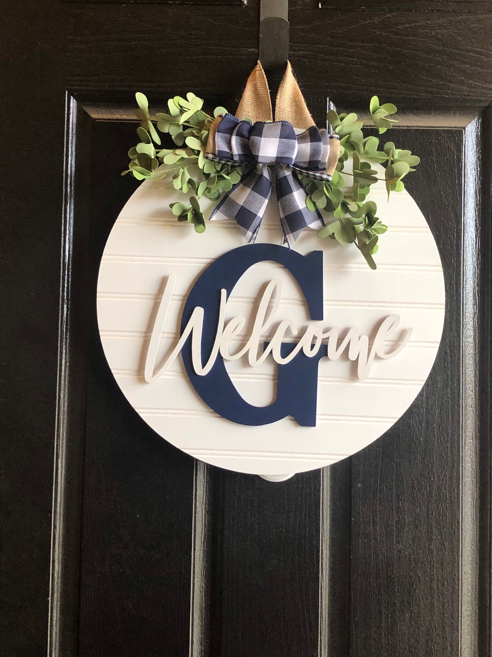 Monogram Front Door Sign Welcome Door Decor Front Door - Etsy