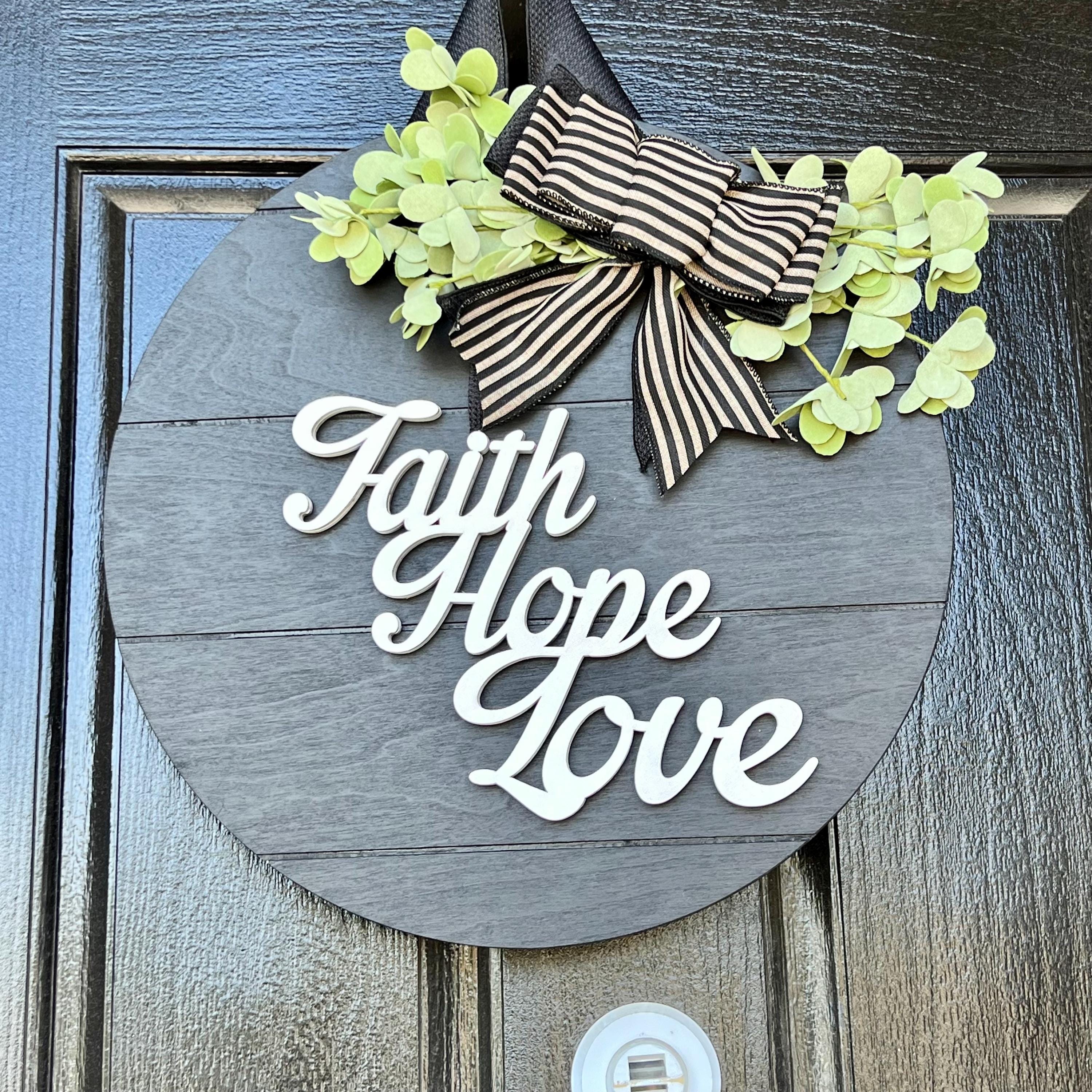 Religious Door Hanger, Front Door Decor, Religious Door Sign, Faith ...