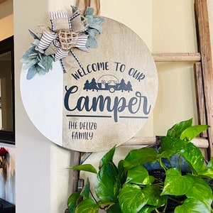 Camper Door Decor, Welcome Camper Sign, Camper Door Hanger, Camper ...