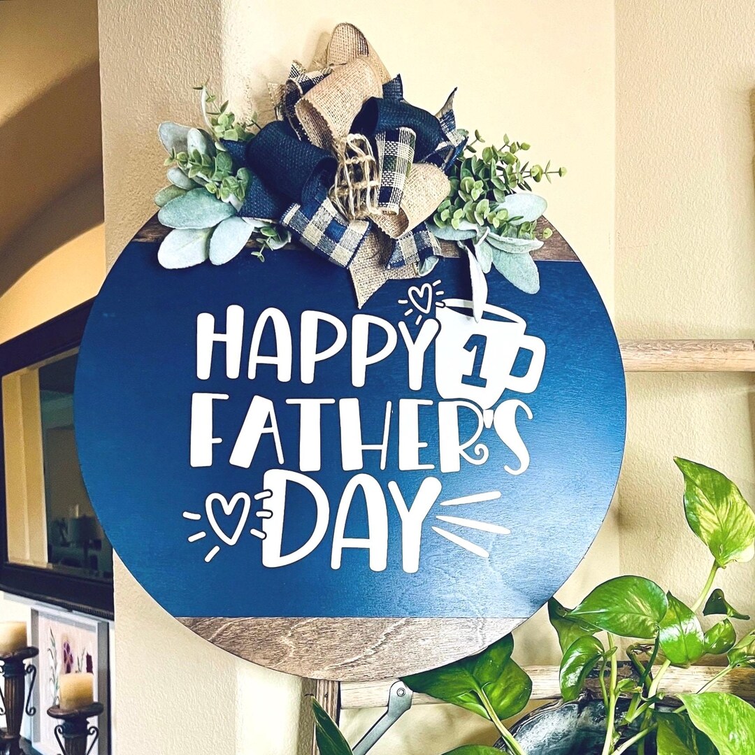 Front Door Decor, Father’s Day Door Sign, Front Door Hanger, Welcome ...