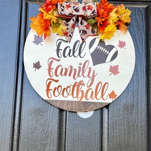 Front Door Decor, Fall, Family, Football Door Hanger, Fall Welcome Sign ...