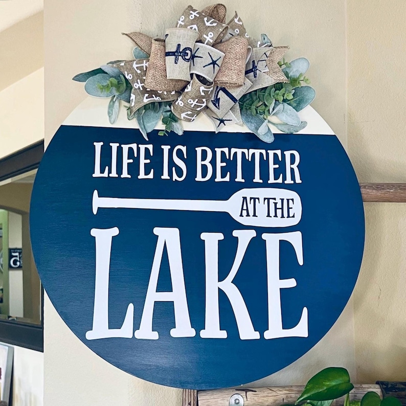 Life is Better at the Lake Door Decor, Lake Door Hanger, Lake Door Sign ...