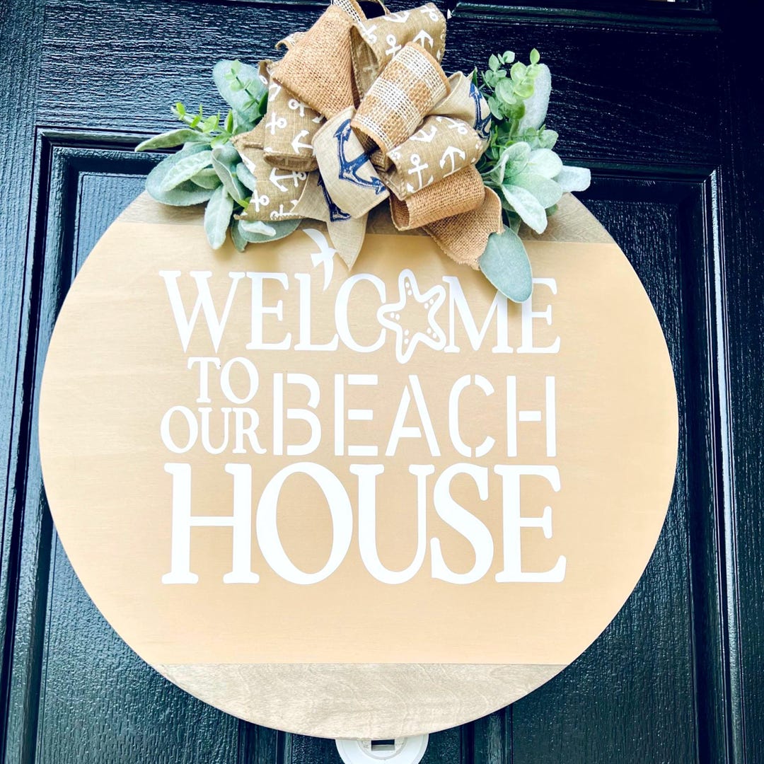 Beach Door Decor, Beach Door Hanger, Nautical Door Sign, Beach Wood ...