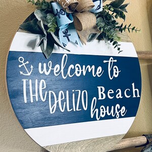 Front Door Decor, Beach House Door Sign, Beach House Hanger, Welcome ...