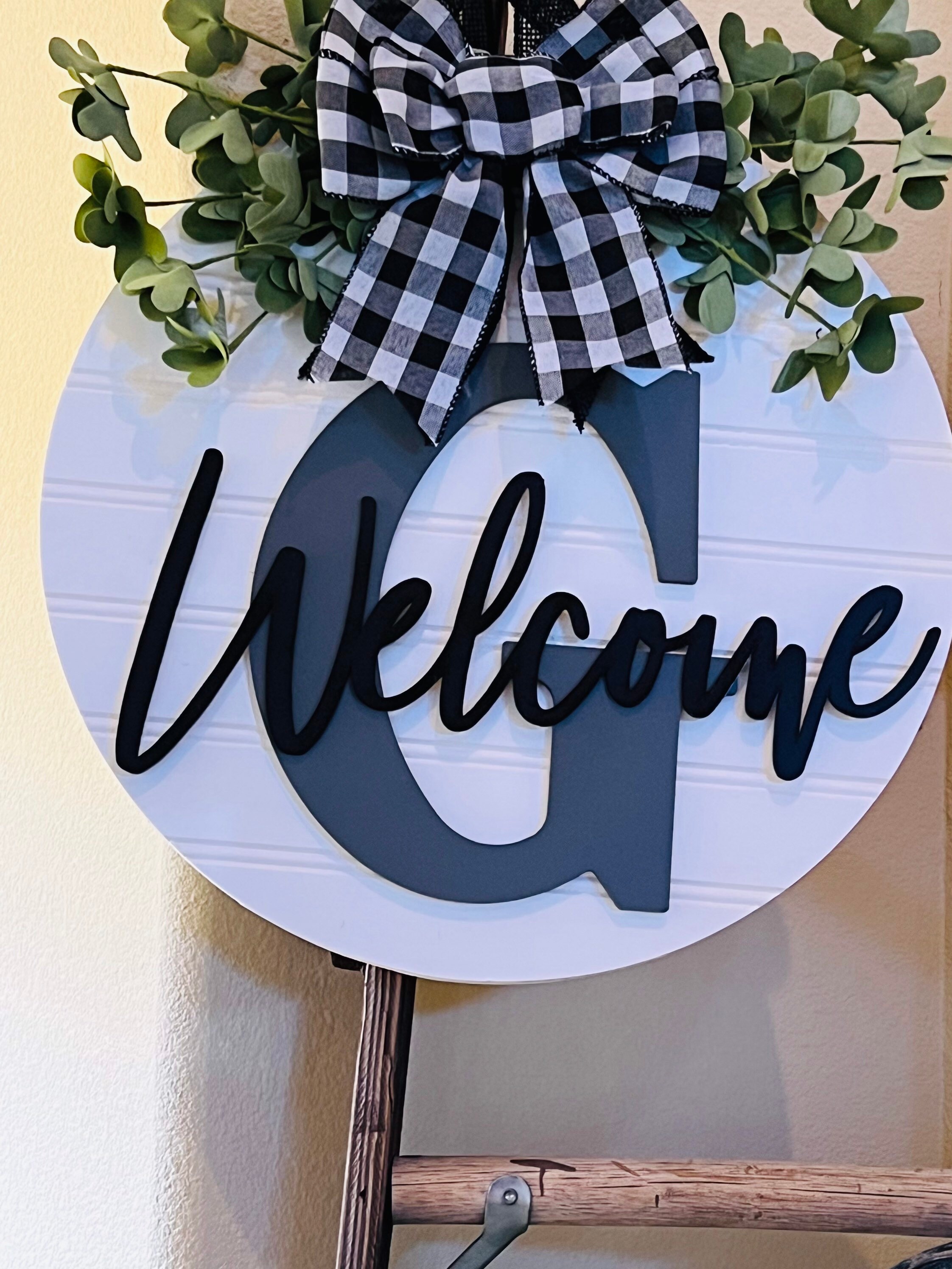 Monogram Front Door Sign Welcome Door Decor Front Door - Etsy