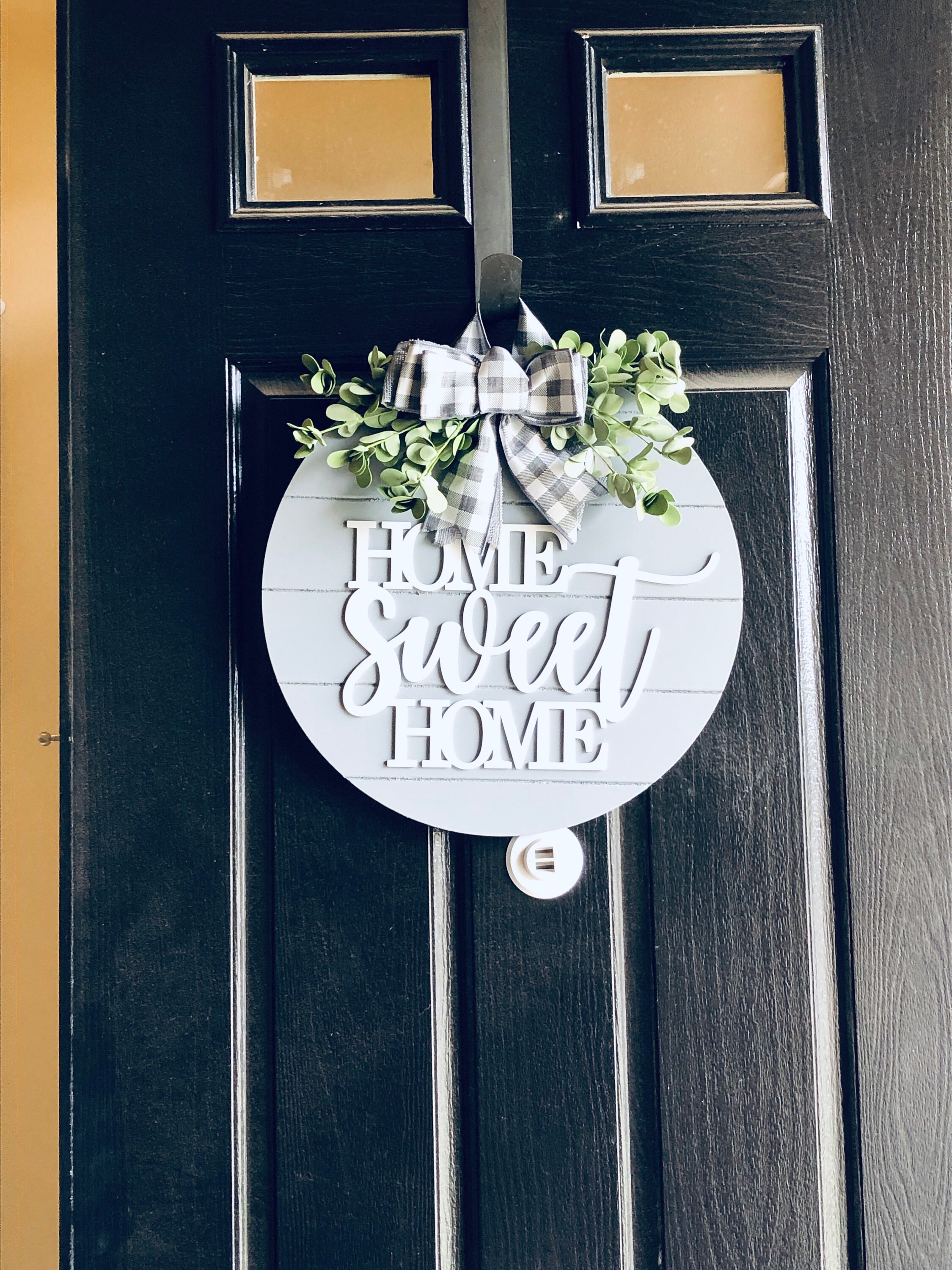 Gray Welcome Sign Wood Front Door Decor Door Hanger | Etsy