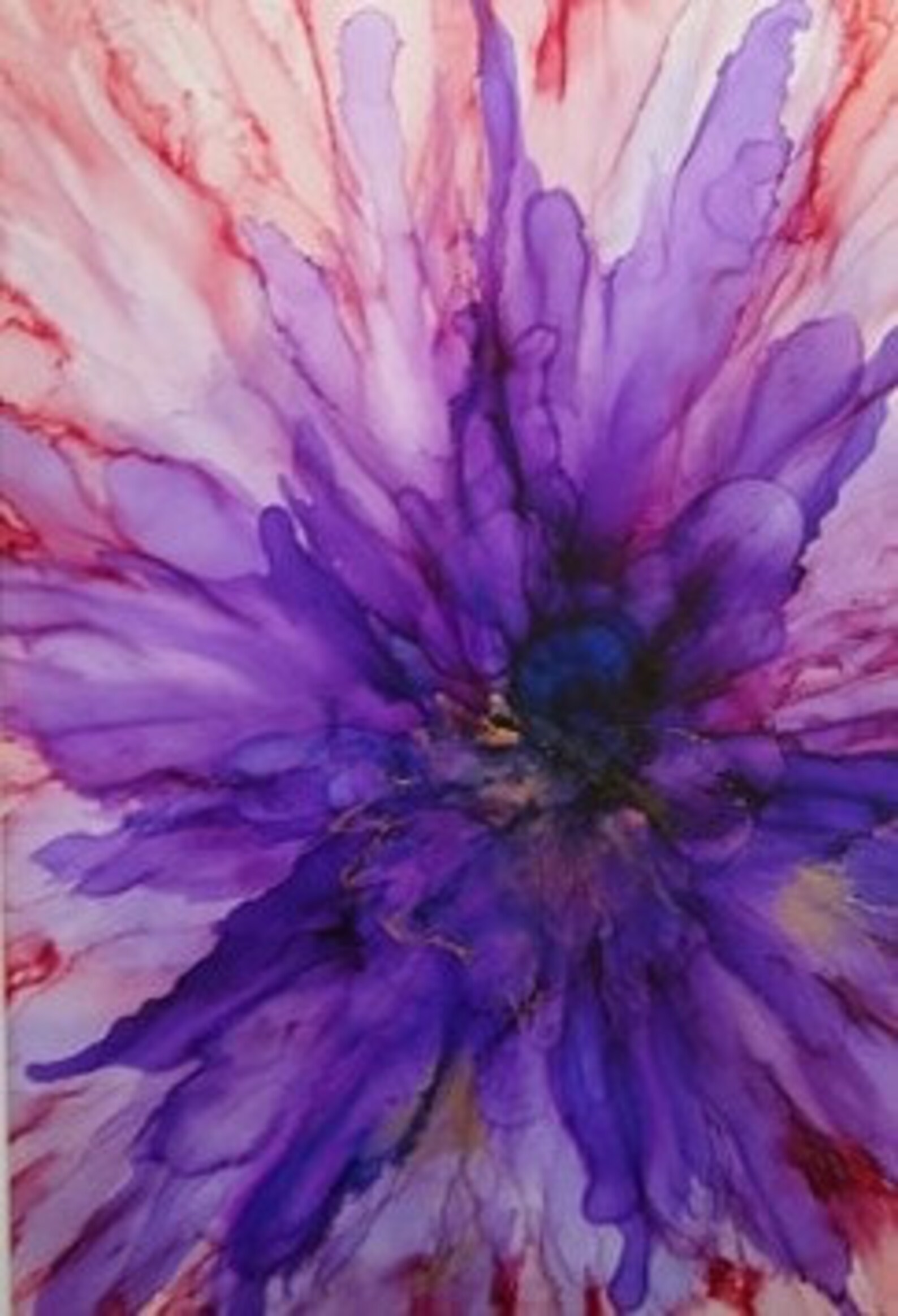 Violet Red Abstract Floral Art Print, A4 A3 A2 A1, Abstract Wall Art ...