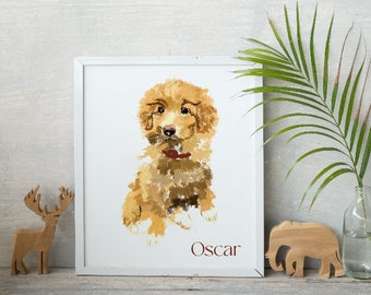 Custom Pet Portrait Picasso Style, Digital Painted From Photo, Pet ...