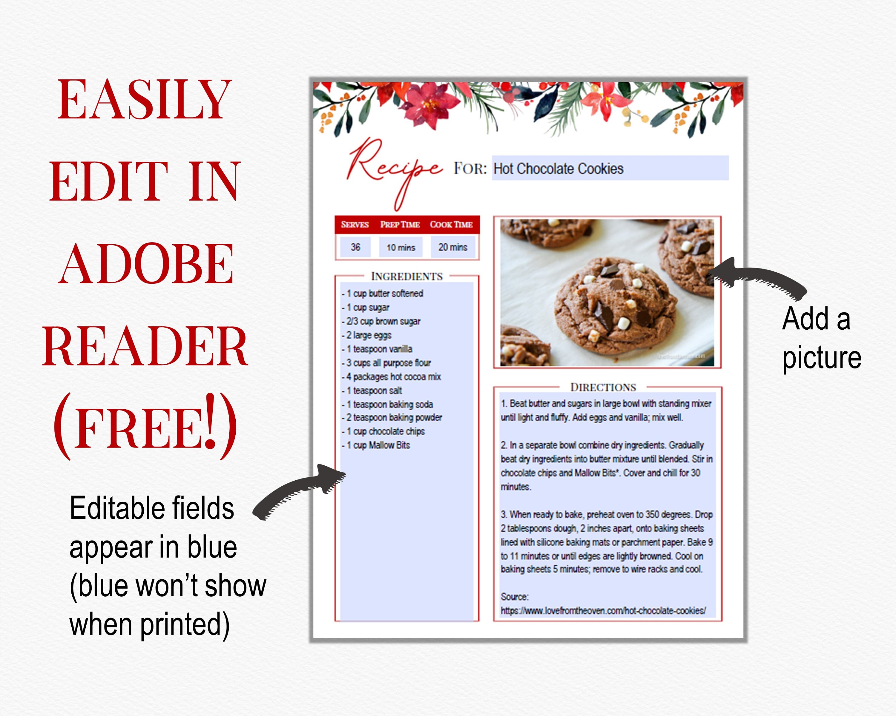 Editable Christmas Holiday Recipe Binder Kit / Printable Recipe ...