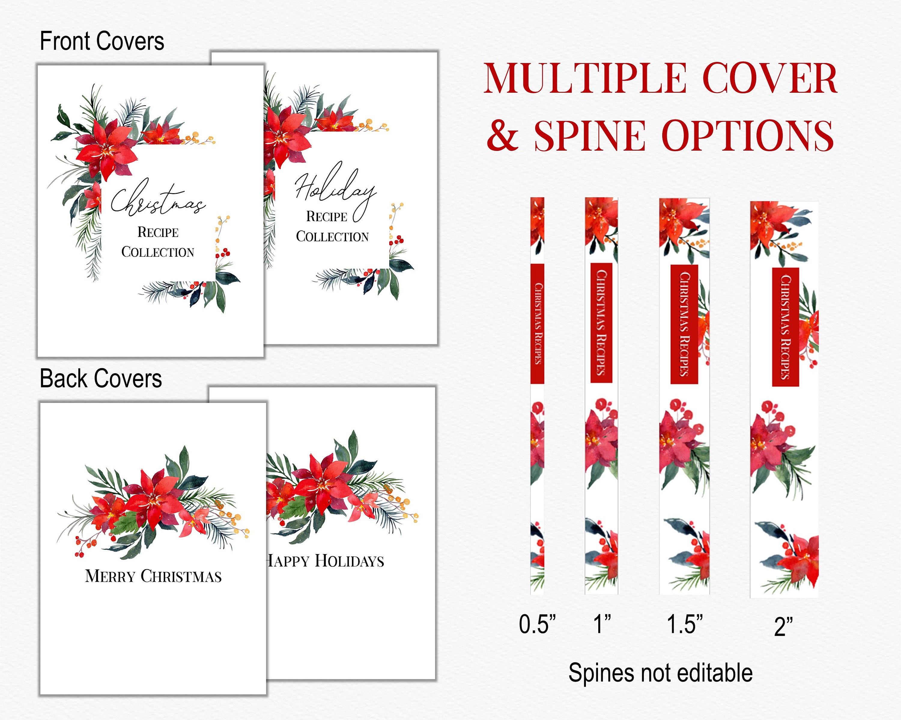 Editable Christmas Holiday Recipe Binder Kit / Printable Recipe ...