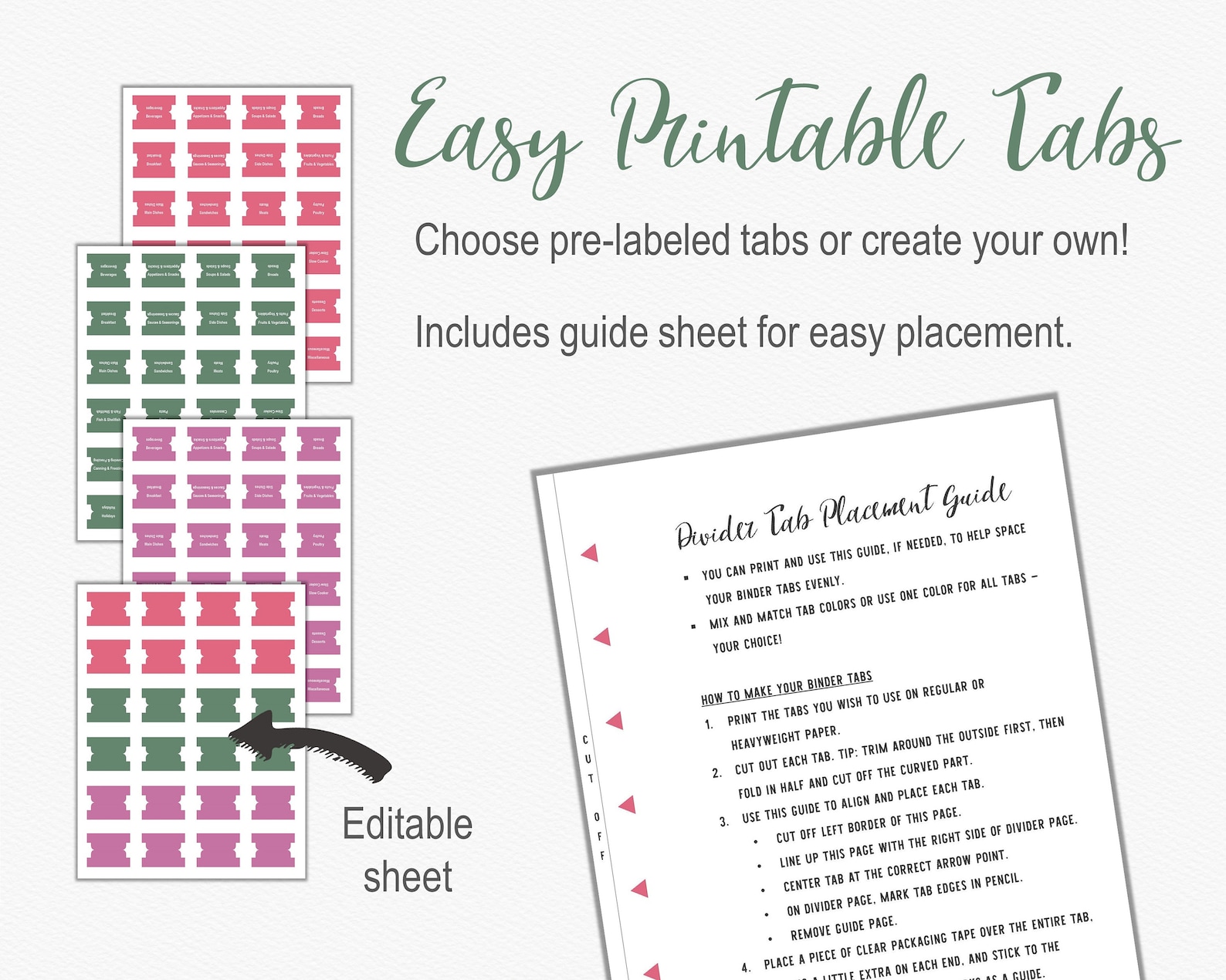 Recipe Book Template / Editable & Printable / Recipe Binder / Recipe ...
