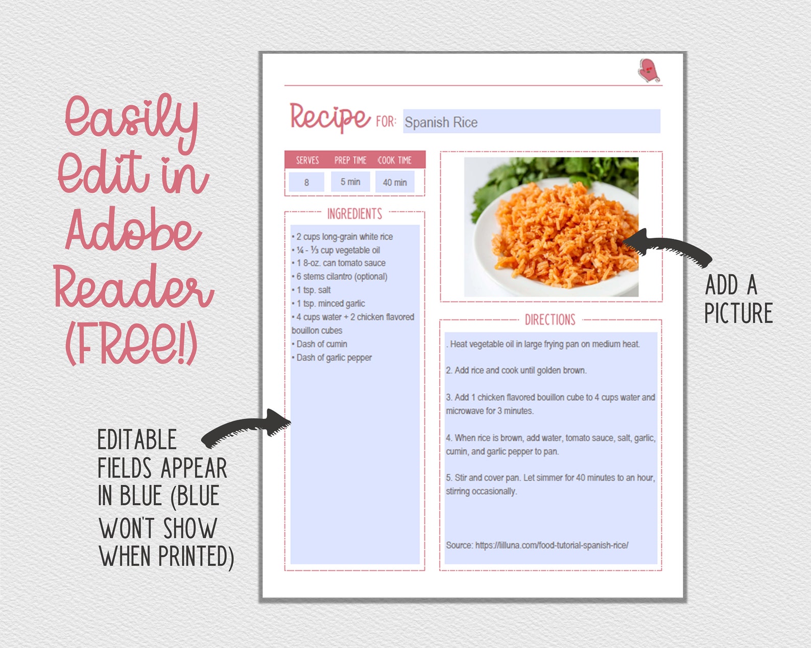 Editable Recipe Binder Kit / Printable Recipe Templates + Recipe Cards ...