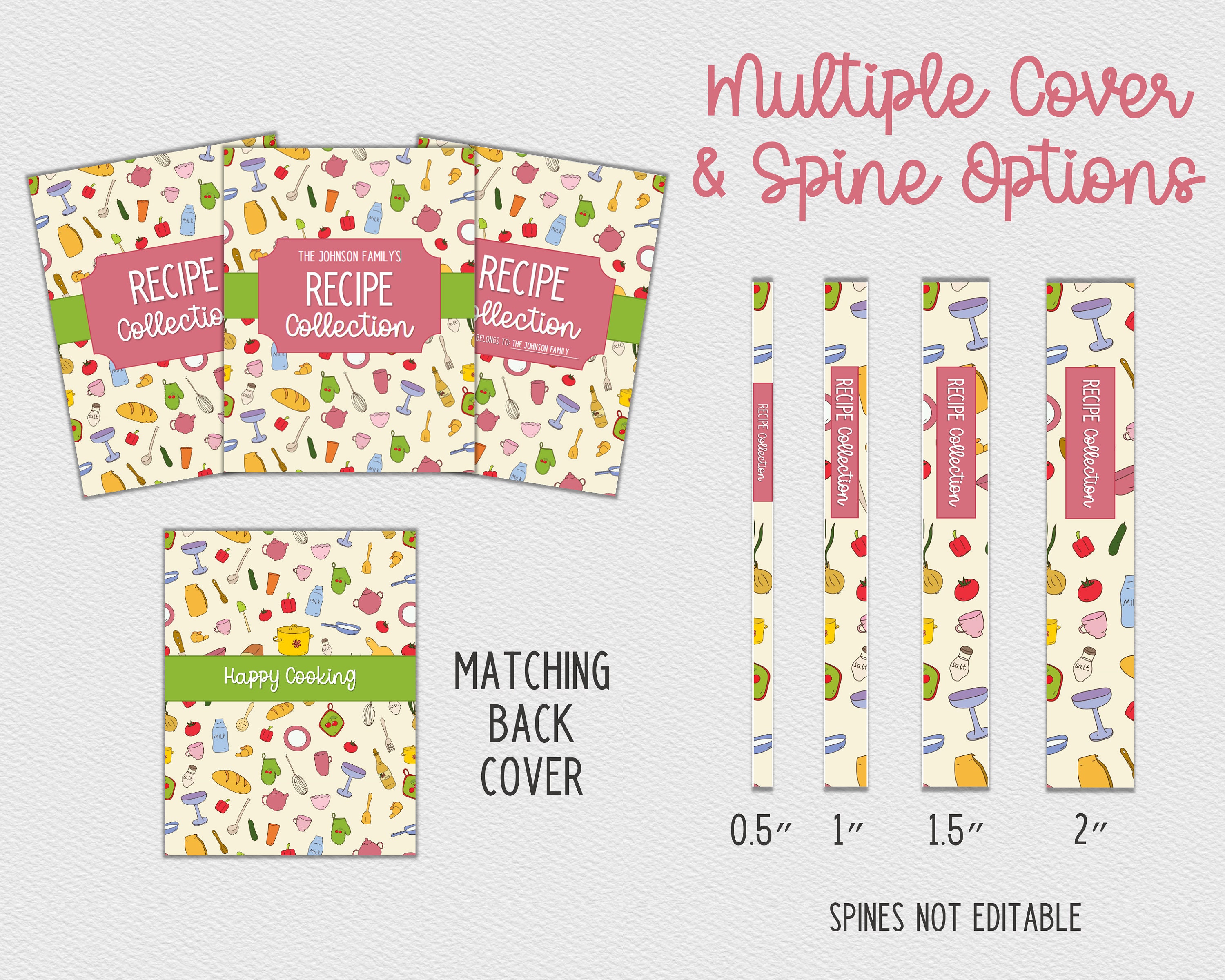 Editable Recipe Binder Kit / Printable Recipe Templates + Recipe Cards ...