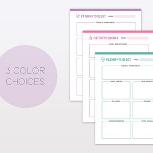 Printable Nursing Student Pathophysiology Template / Disease & Patho ...