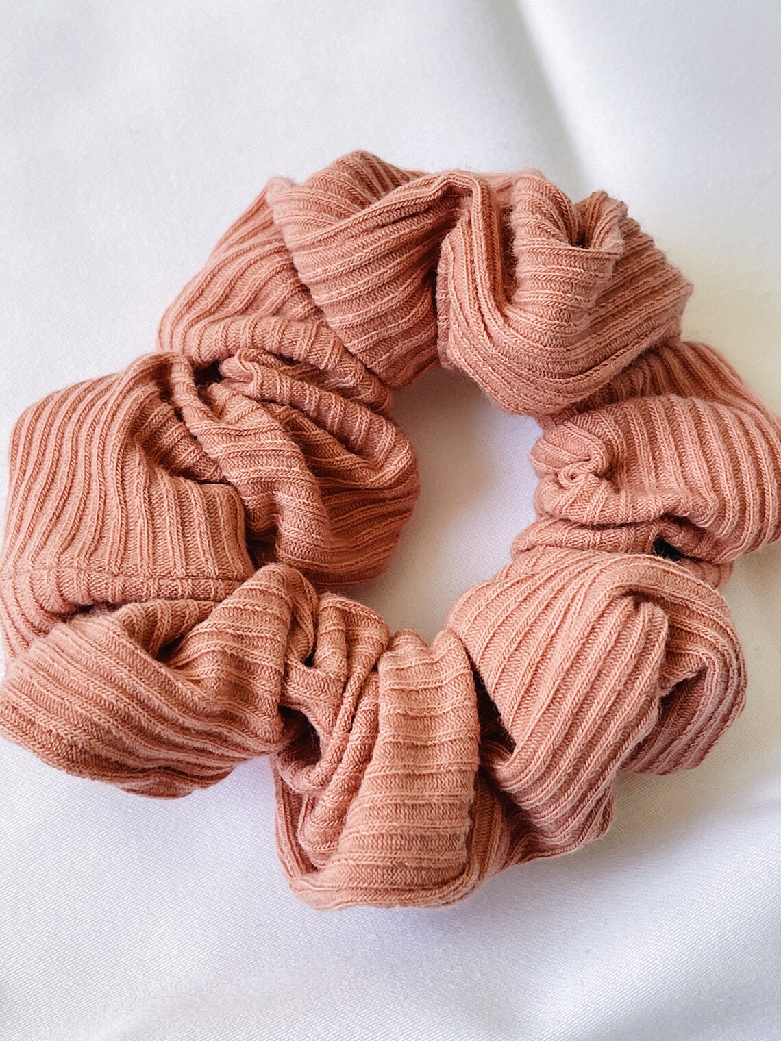 Dusty Pink, Ribbed Knit Scrunchie, VSCO Scrunchie, Soft Ribbed Knit ...