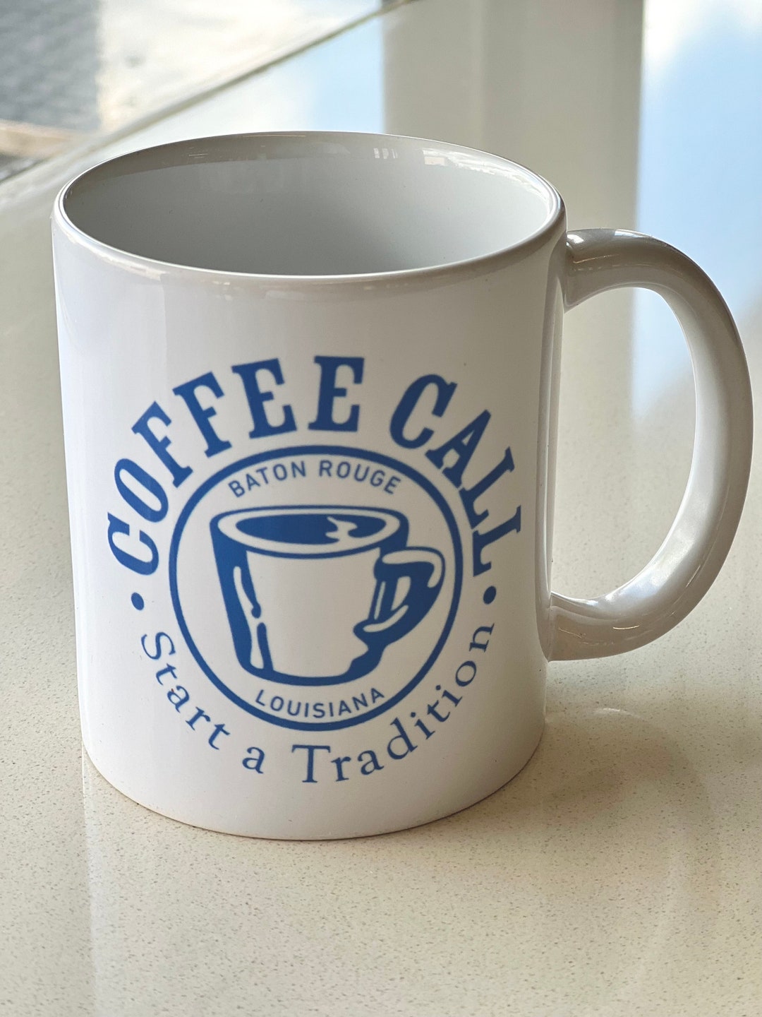 Coffee Call Logo Mug. (blue on White Logo Mug) - Etsy