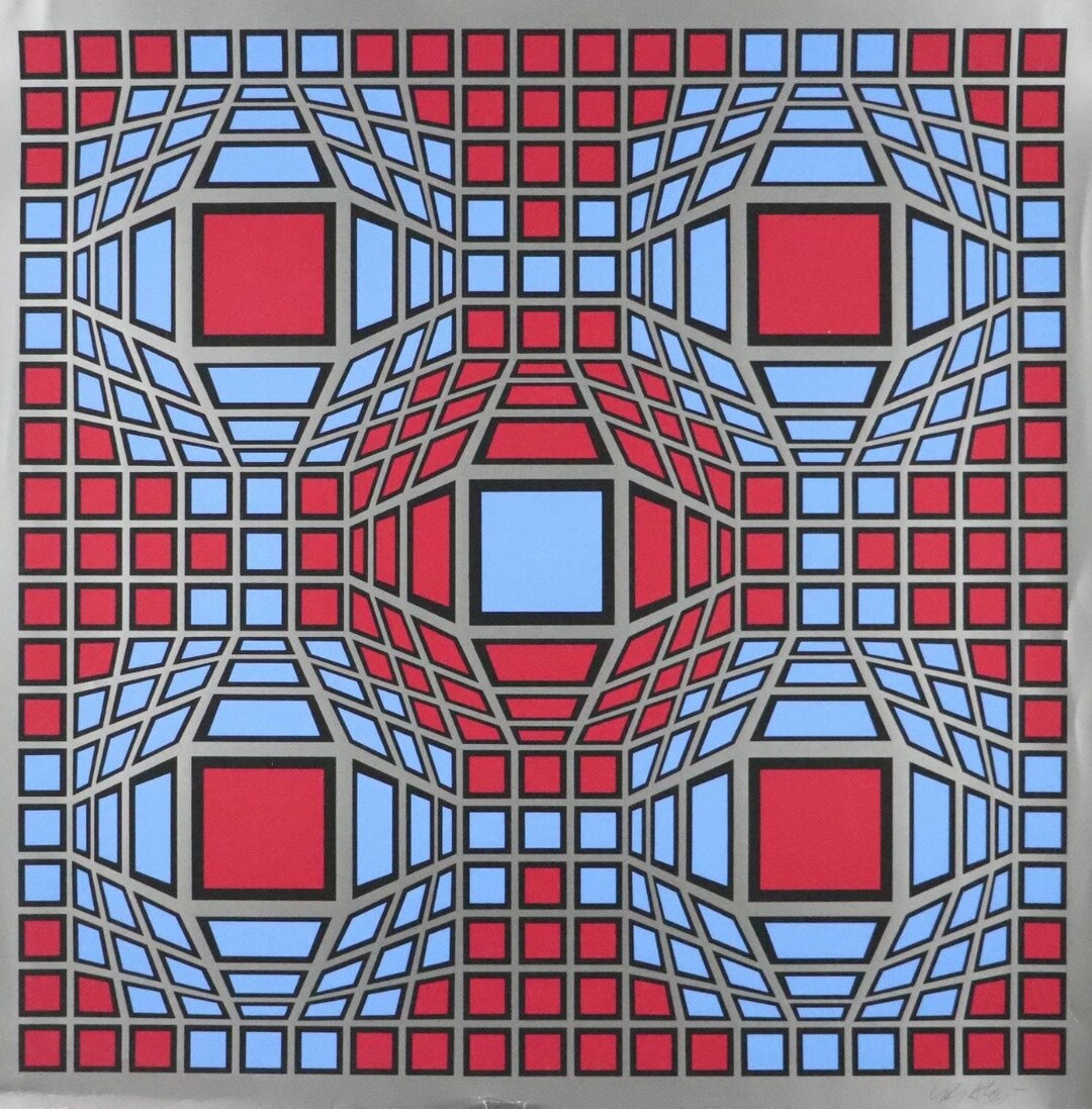 Vasarely, Victor - Hand-signed. Lithograph. - Etsy