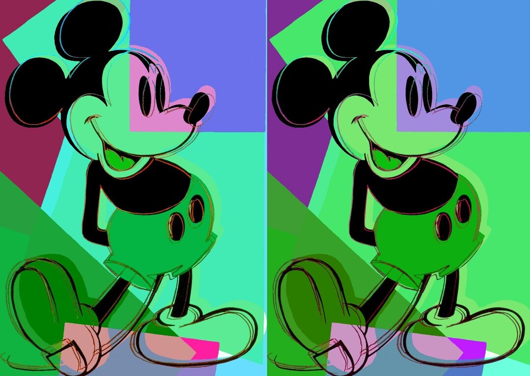 Andy Warhol Double Mickey Mouse Screenprint With Diamond Dust - Etsy