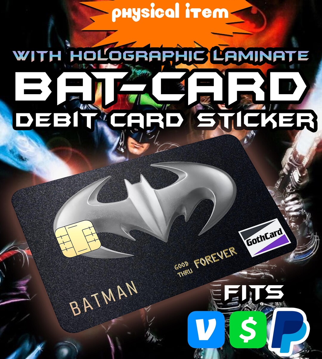 Bat Card, Debit Card Sticker With Holographic Laminate CUCU Cover - Etsy