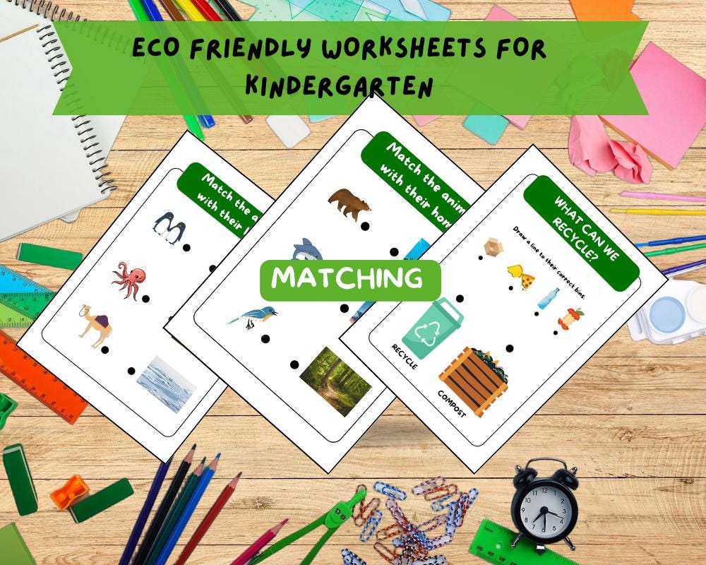 Printable Eco-friendly Kindergarten Worksheets, Drawing and Coloring ...