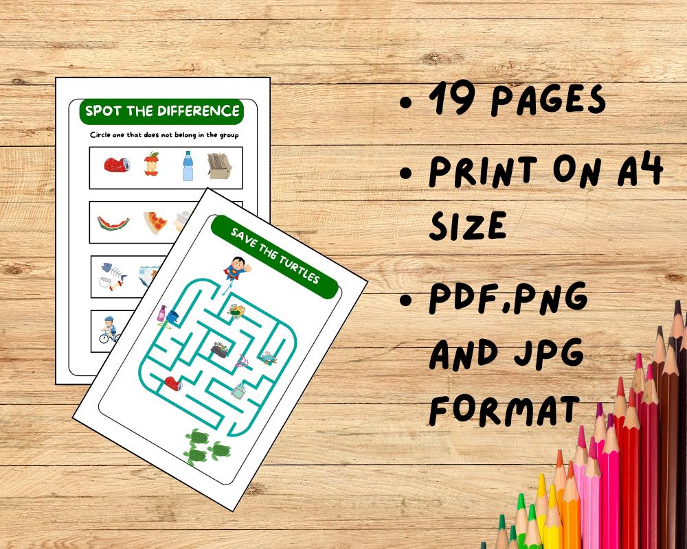 Printable Eco-friendly Kindergarten Worksheets, Drawing and Coloring ...