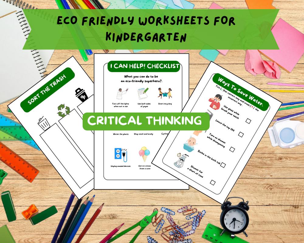 Printable Eco-friendly Kindergarten Worksheets, Drawing and Coloring ...