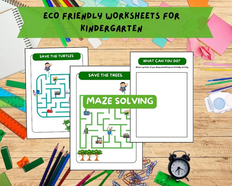 Printable Eco-friendly Kindergarten Worksheets, Drawing and Coloring ...