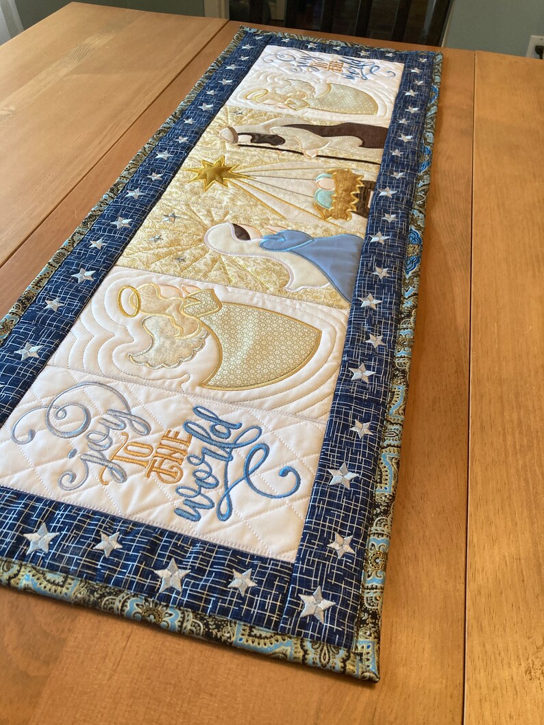 Nativity Table Runner Baby Jesus Christmas Decor Kitchen - Etsy