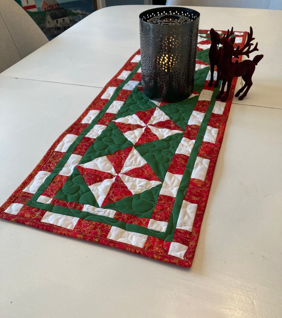 Christmas Peppermint Table Runner Handmade Keepsake Table - Etsy