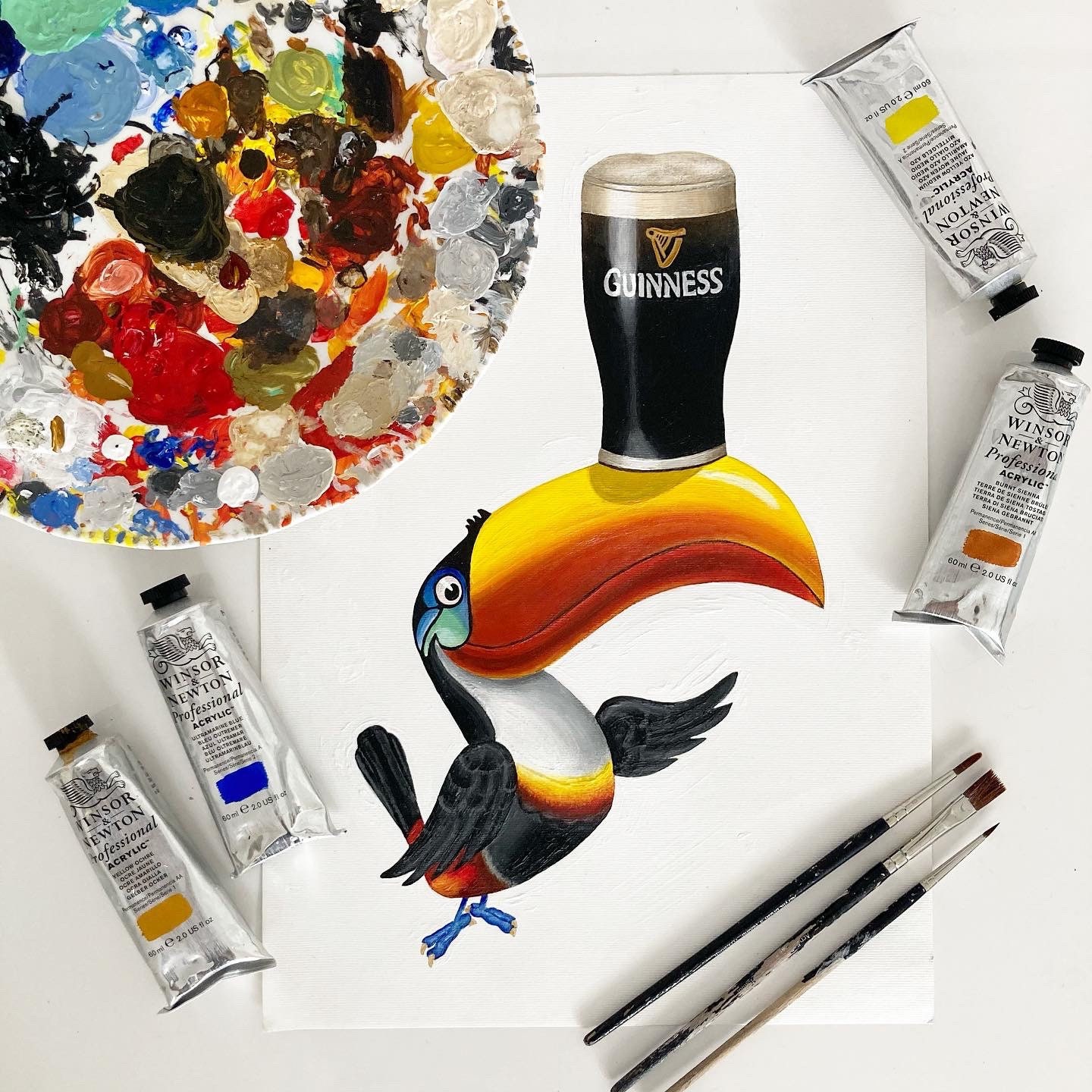 Guinness Toucan Limited Edition Gicle Fine Art Print, Guinness Toucan ...