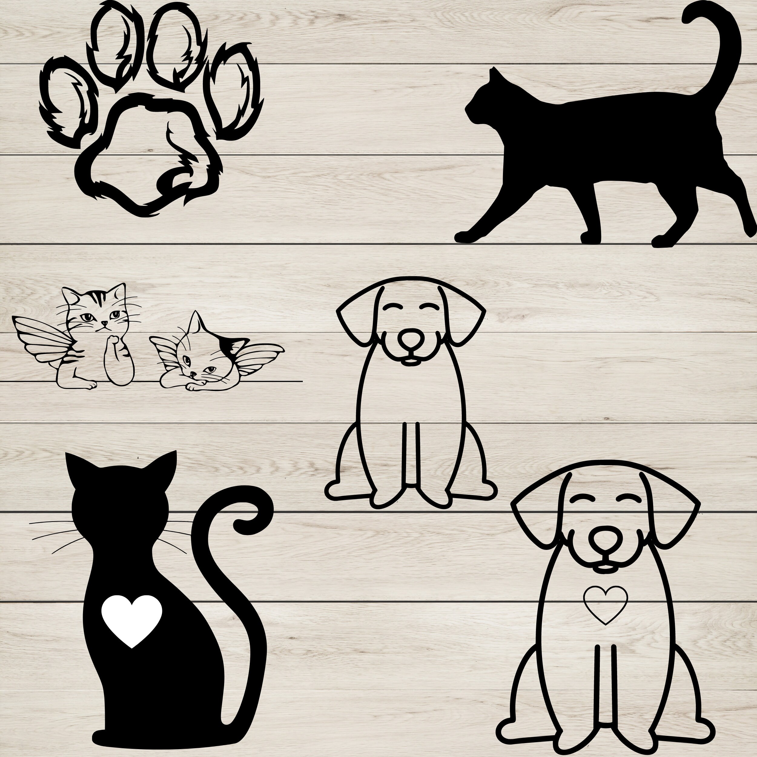 Chiens et chats Clipart Bundle svg dxf eps png - Etsy France