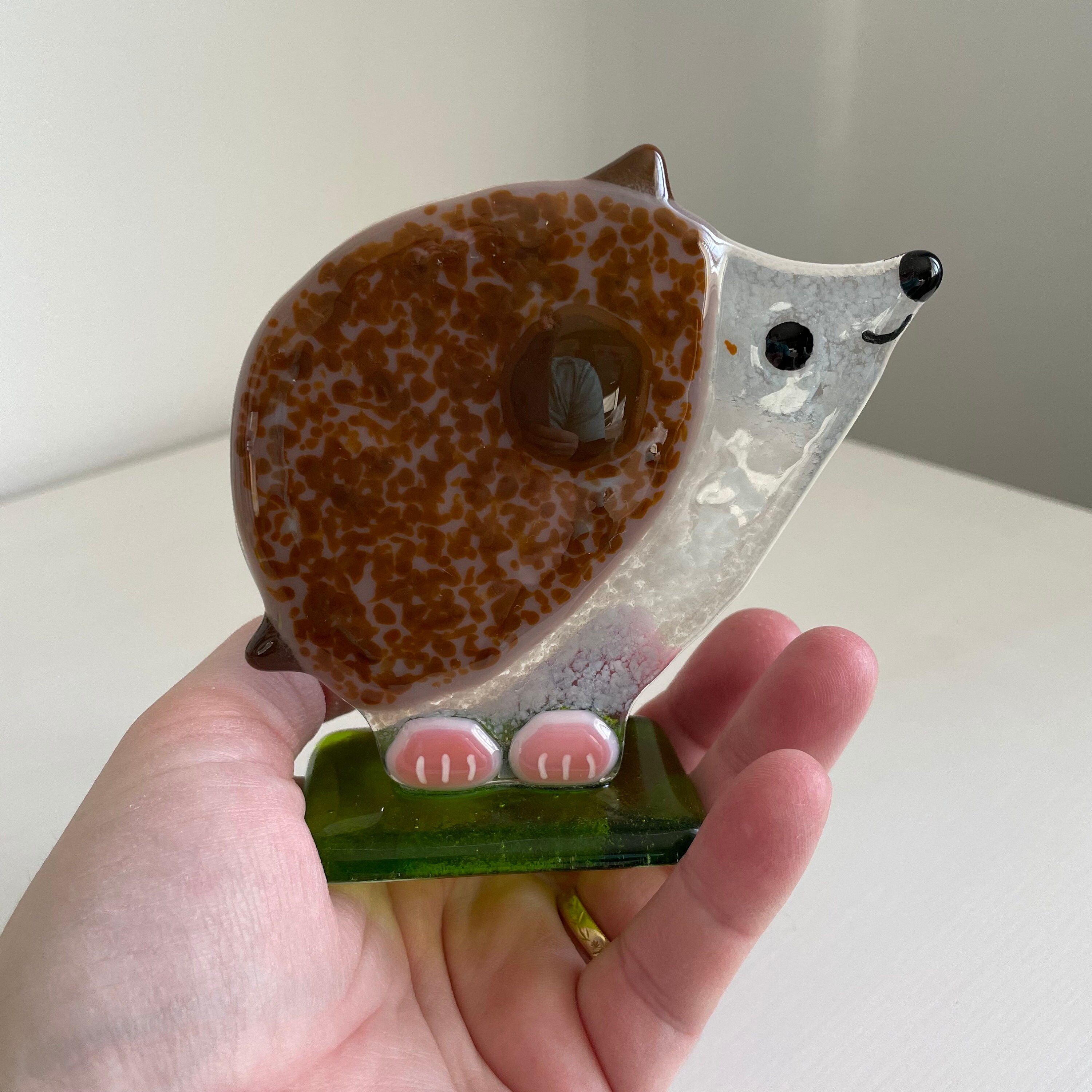 Hedgehog Fused Glass Freestanding Ornament - Etsy