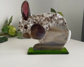 Fused Glass Bunny Rabbit Decoration - Cornish Fused Glass, Fused Glass ...