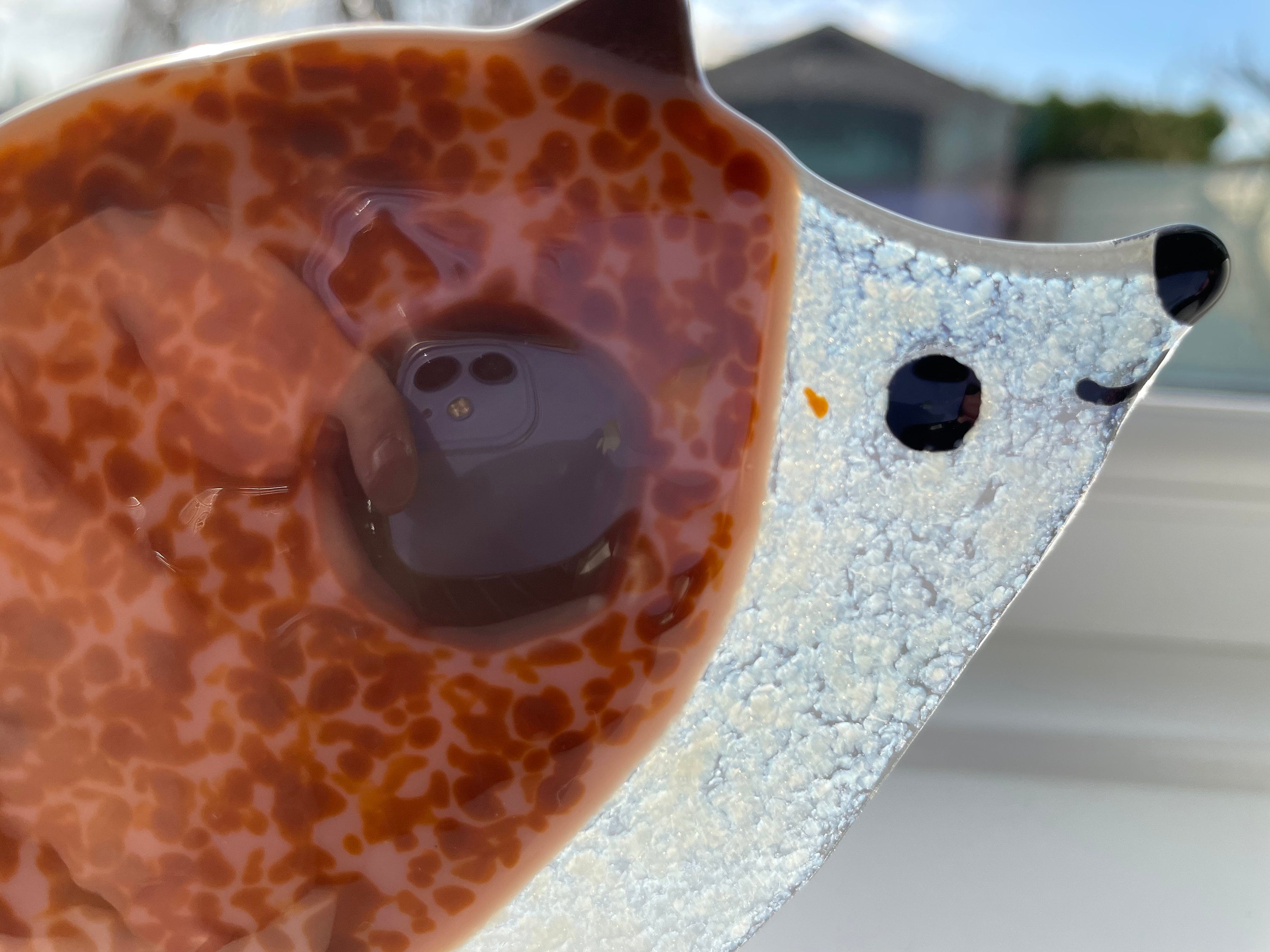 Hedgehog Fused Glass Freestanding Ornament - Etsy